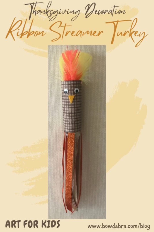 How to make a ribbon streamer Thanksgiving turkey decoration